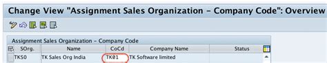 Assign Sales Organization To Company Code In SAP