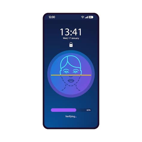 Premium Vector Face Recognition App Smartphone Interface Vector