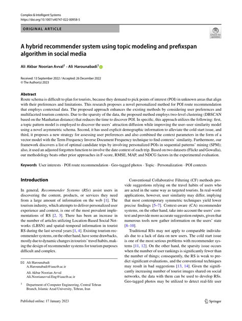 Pdf A Hybrid Recommender System Using Topic Modeling And Prefixspan