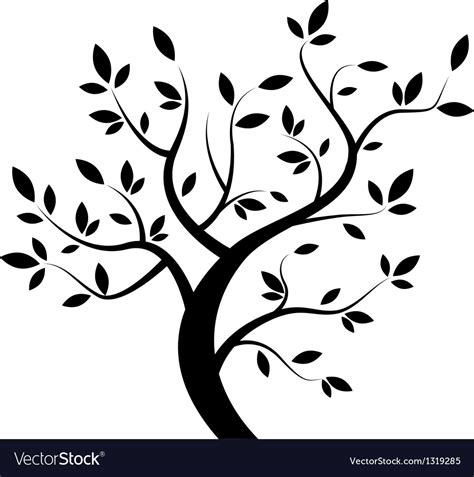 Black Tree Royalty Free Vector Image VectorStock