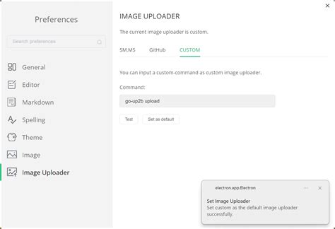 add `custom command` as image uploader · issue 2737 · marktext