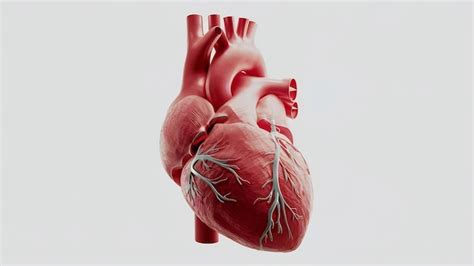 Realistic Human Heart Organ With Arteries And Aorta 3d Rendering