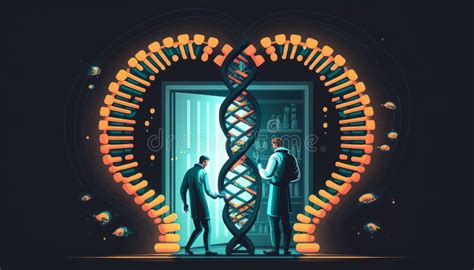 Genetic Scientists In The Lab Genome And Dna Code Science Research Generative Ai Stock