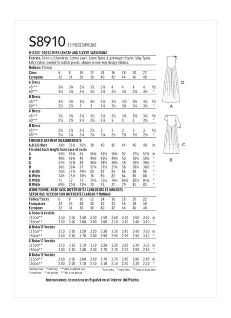 S8910 Simplicity Sewing Pattern Misses Dress Simplicity