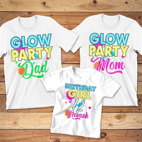 Glow Birthday Shirt Glow Birthday Party Top Personalized Etsy