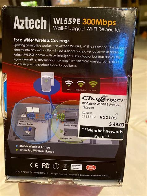 aztech wall plugged wifi repeater for sale computers and tech parts