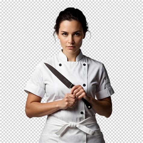 Mulher Segurando Uma Faca De Chef Psd Premium Gerado Com Ia