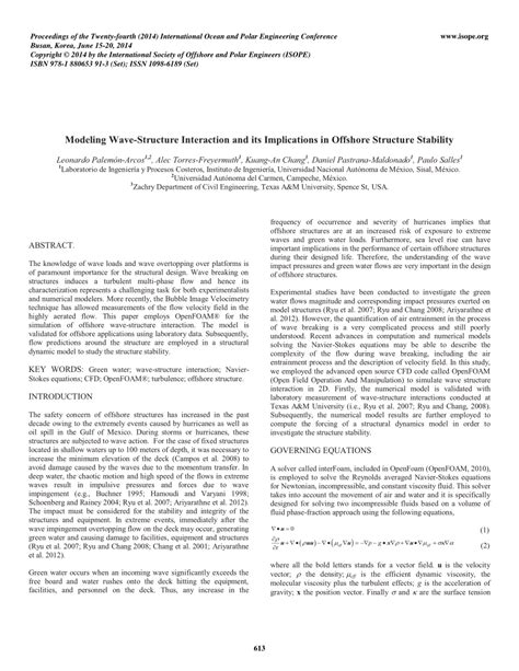 Pdf Modeling Wave Structure Interaction And Its Implications In
