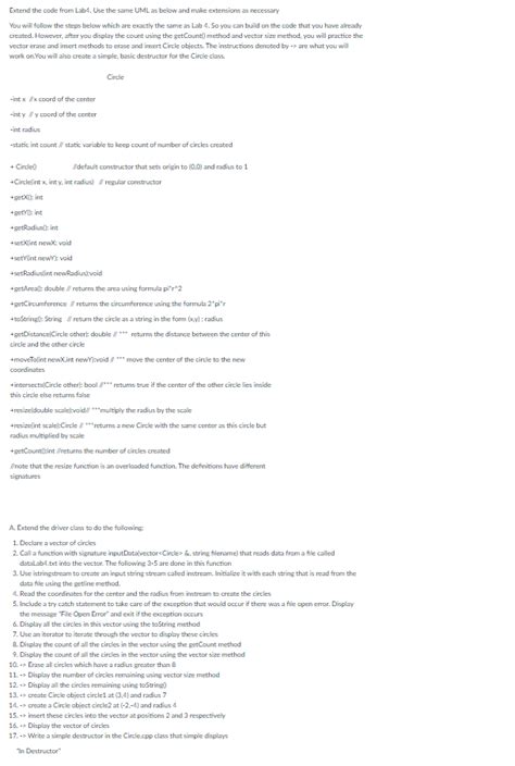 Solved Extend The Code From Lab Use The Same UML As Belaw Chegg