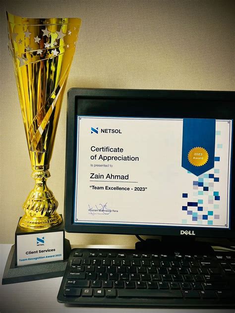 Zain Ahmad On Linkedin Got The Team Excellence Award From My Last