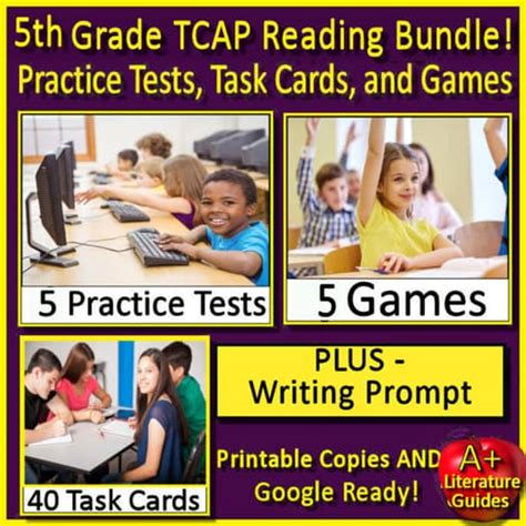 5th Grade Tcap Tnready Bundle Ela Reading Practice Tests Task Cards And Games