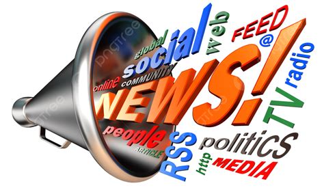 News Word Tag Cloud And Bullhorn Cloud Social Sound Concept PNG Transparent Image And Clipart