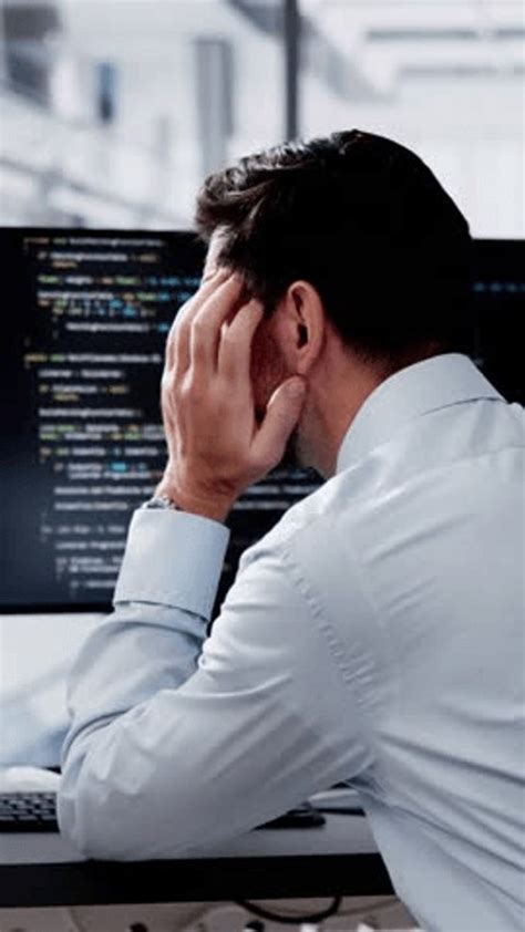 Unhappy Sad Developer Programmer Man Stress Stock Footage Video 100