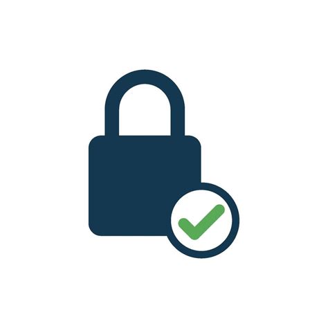 Simple Check Mark Padlock Icon Template Illustration Vector Art At Vecteezy