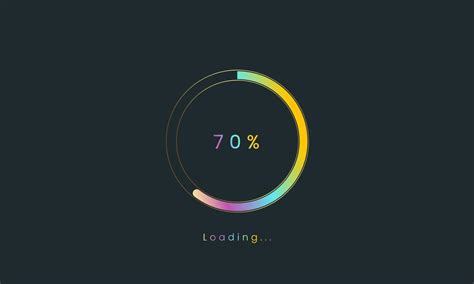 Percent Rainbow Loading Bar Uploading Bar For User Interface Colorful Futuristic Loading