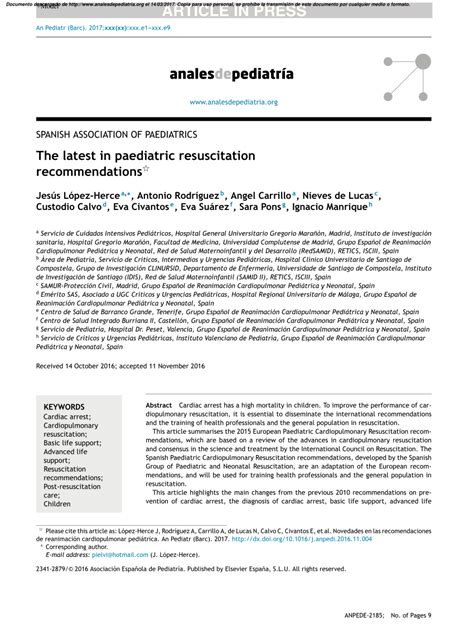 Pdf The Latest In Paediatric Resuscitation Recommendations