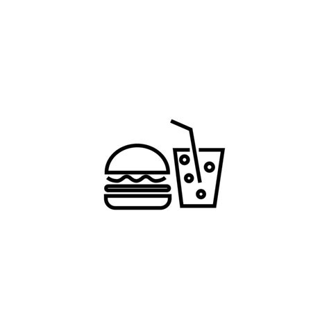 Food And Drinks Concept Modern Outline Symbol And Editable Stroke