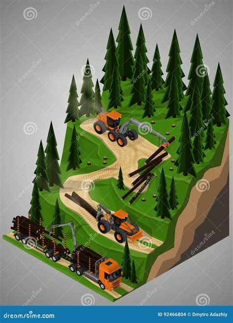 Equipment For Forestry Industry Stock Vector Illustration Of Heap