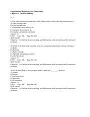 C11 Doc Organizational Behaviour 10e Johns Saks Chapter 11 Decision