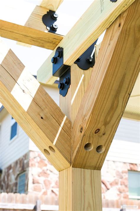 Decorative Braces For Pergola Joist Hanger Decorative Black Pergola