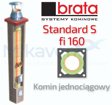 Komin ceramiczny BRATA STANDARD S fi 160 5 m S jeden kanał dymny