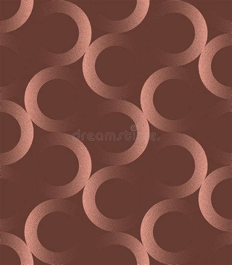 50s 60s 70s Elegant Circles Seamless Pattern Trend Vector Brown Abstraction Stock Vector