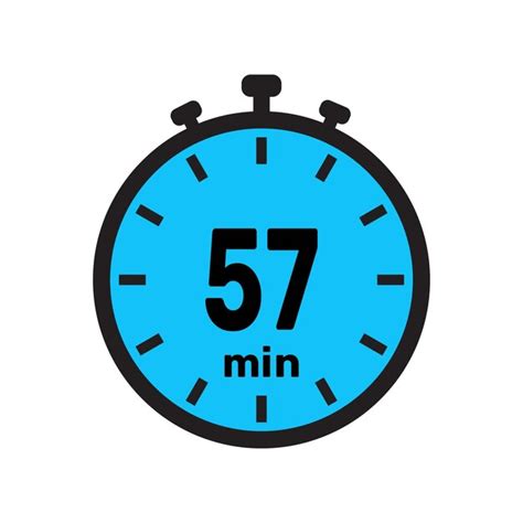 Premium Vector 57 Minute Timer Clock Stopwatch Isolated Icons Countdown Timer Symbol Minute