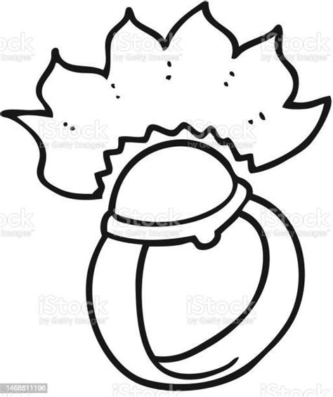 Freehand Drawn Black And White Cartoon Magic Ruby Ring Stock