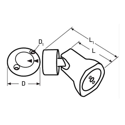 Bloqueur de porte magnétique orientable en laiton chromé