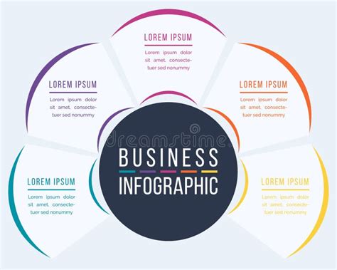 circle infographic design 5 steps objects elements or options