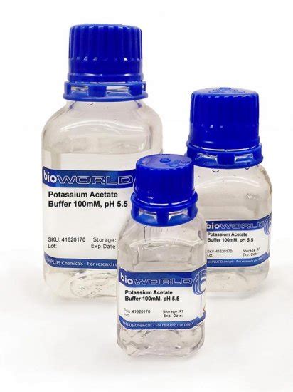 Potassium Acetate Buffer 100mm Ph 55 Sterile Bioworld