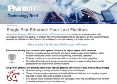 Panduit Single Pair Ethernet