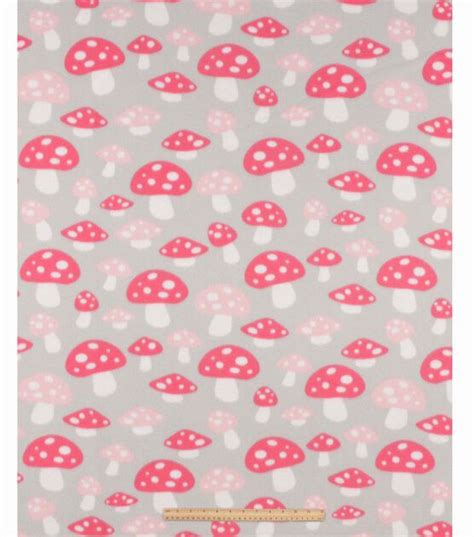 48 Wide Pink Mushrooms No Sew Fleece Blanket By Happy Value Joann