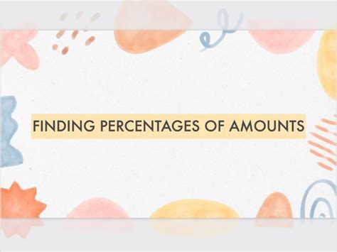 Finding Percentages Powerpoint Teaching Resources