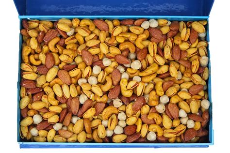 آجیل کادویی چهارمغز جعبه مینا اشراق1500 گرمی خشکبار نگین