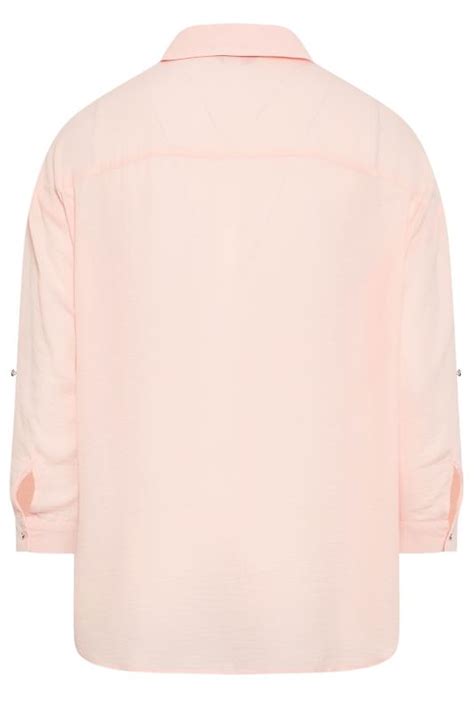 Yours Plus Size Light Pink Half Placket Collared Blouse Yours Clothing