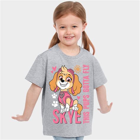 Paw Patrol T Shirts 2 Pack Girls Skye T Shirts