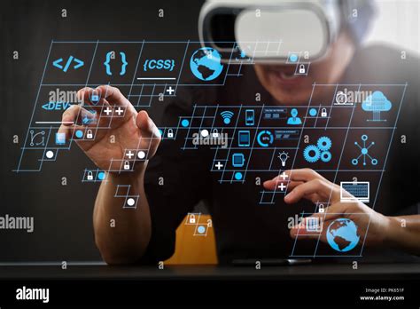 coding software developer work with ar new design dashboard computer