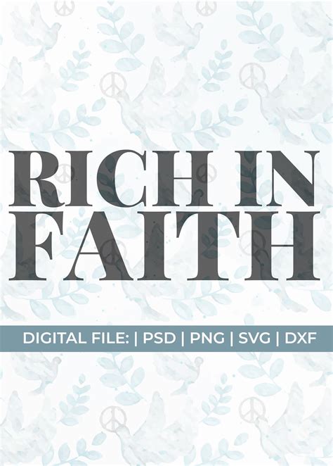 Rich In Faith Svg Rich Svg Motivational Svg Entrepreneur Svg Hustle