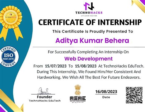 aditya kumar behera on linkedin internshipcompletion webdevelopment