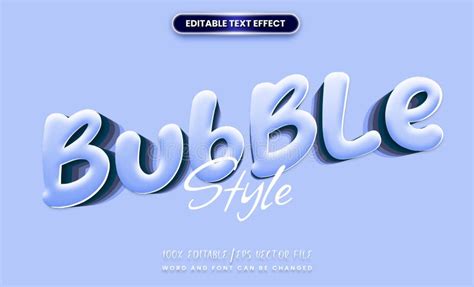 Text Effect Bubble Text Style 3d Mockup Editable Blue Balloon Style