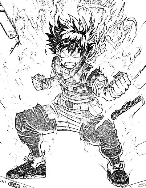 Izuku Midoriya From My Hero Academia Coloring Page My Hero Academia