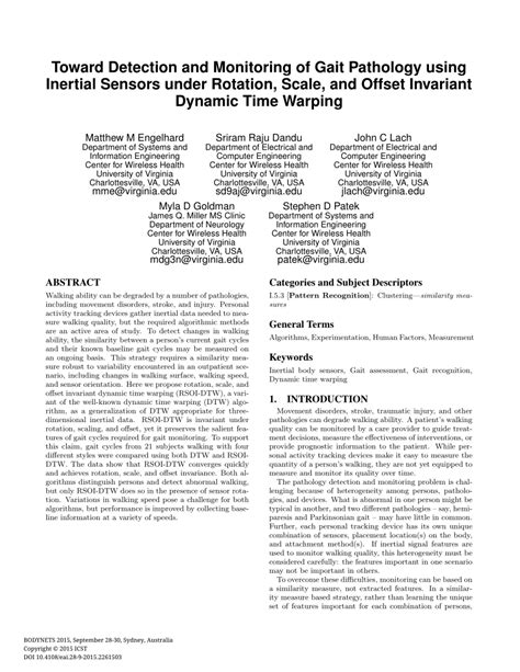 Pdf Toward Detection And Monitoring Of Gait Pathology Using Inertial