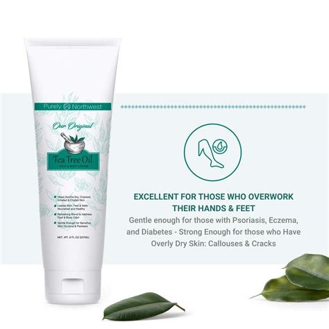 Purely Northwest Xtra Strength Antifungal Tea Tree Oil Foot And Body Cream Soothes Burning