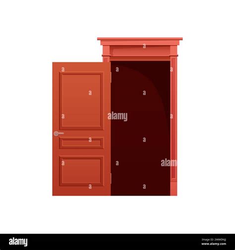 Animated Open Door Position Home Entrance Door Wooden Front Door