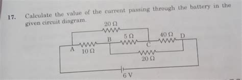 Calculate The Value Of The Current Passing Through The Battery In The Giv