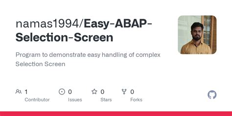 Github Namas1994easy Abap Selection Screen Program To Demonstrate