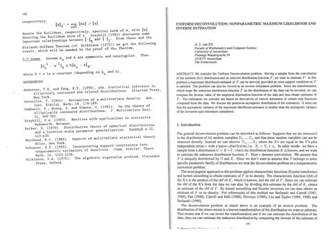PDF Uniform Deconvolution Nonparametric Maximum Likelihood And