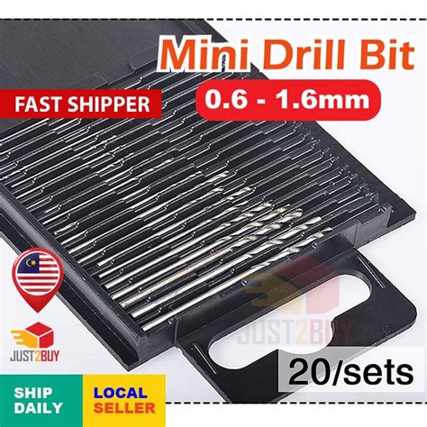 【0 6mm 1 6mm】20pcs Mini Drill Bit Set Hss Micro Twist Drill Bit Set