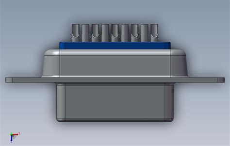 Db9串口母头 Solidworks 2012 模型图纸免费下载 懒石网